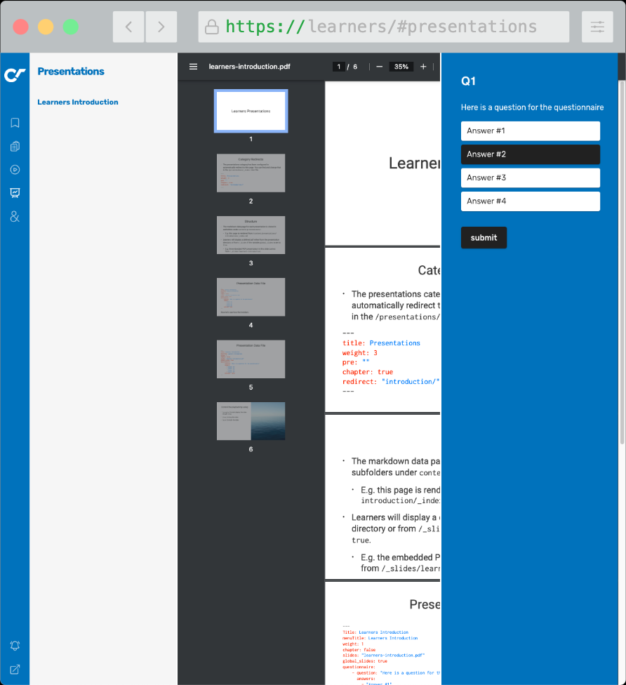 learners | A web framework to facilitate training courses, with a specific focus on information ...
